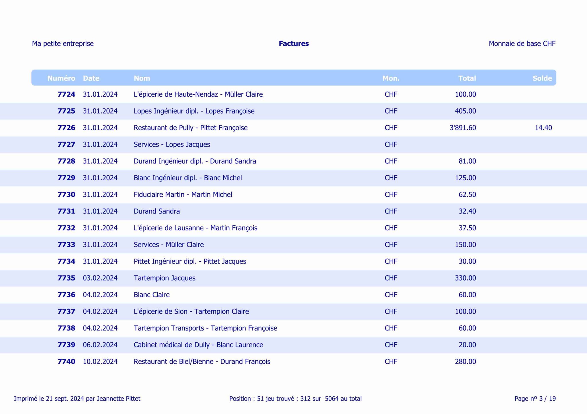 Facturation - ComptaBase
