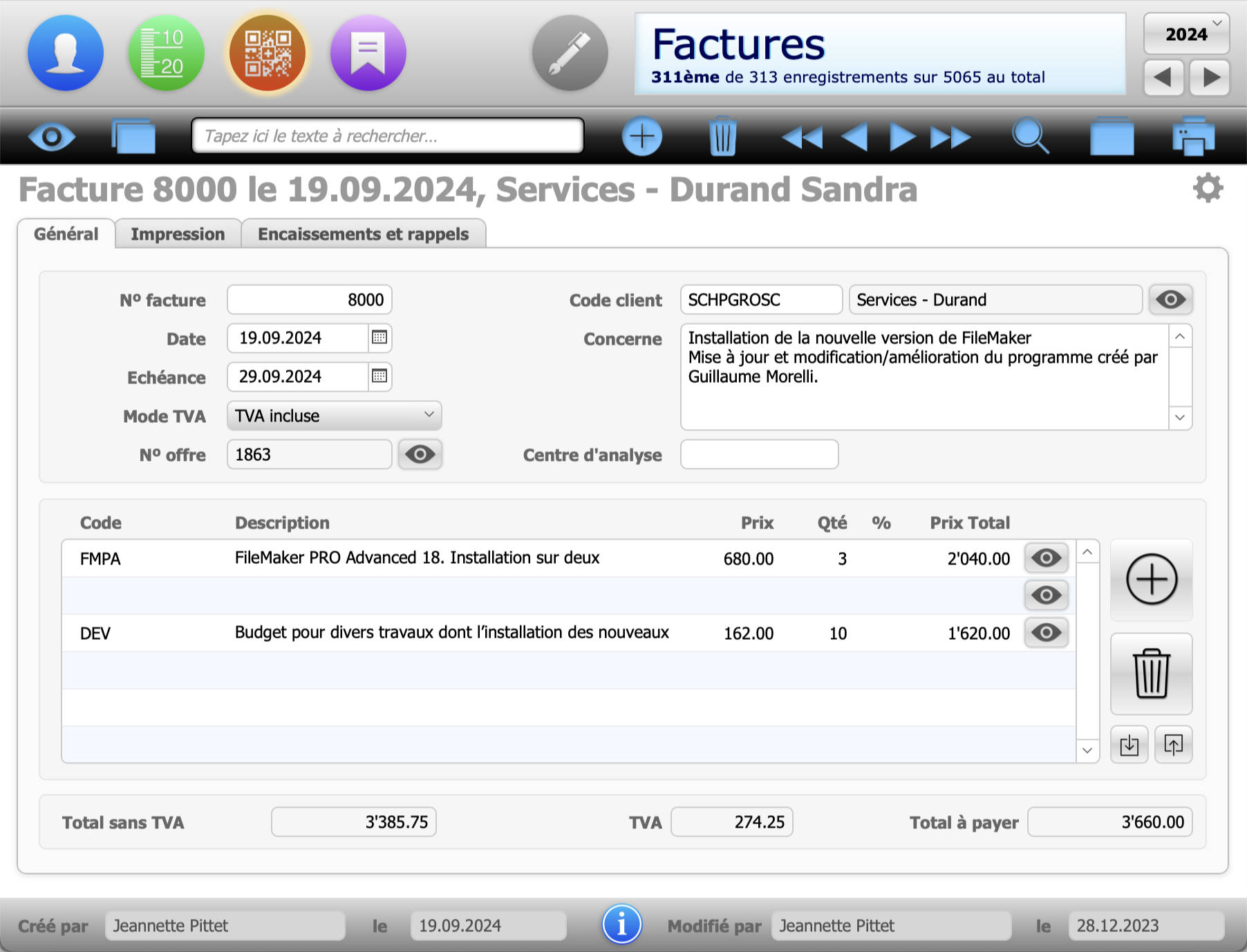 Facturation d'une offre - ComptaBase